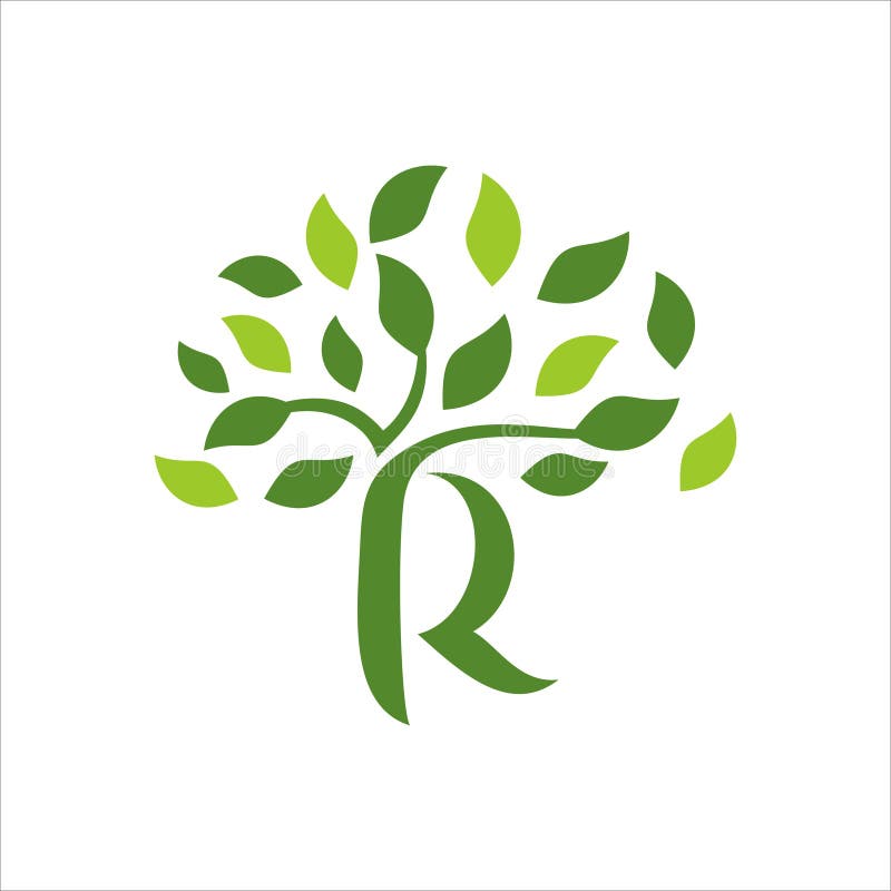 Letter R Tree Leaf Logo with Green Trees that Grow Rapidly for All Your ...