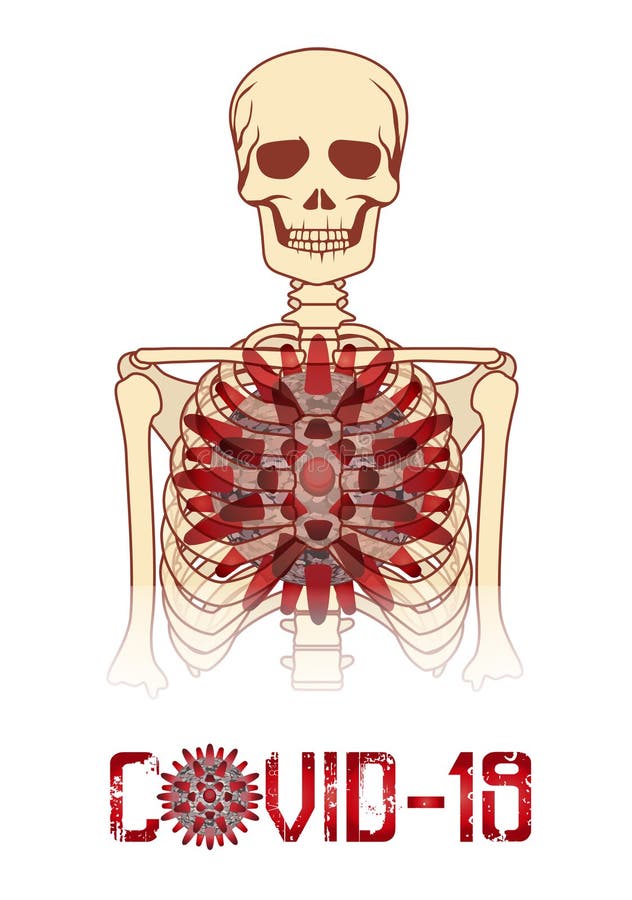 Coronavirus Icon, Human Skeleton with Virus Covid-19, Isolated Stock ...