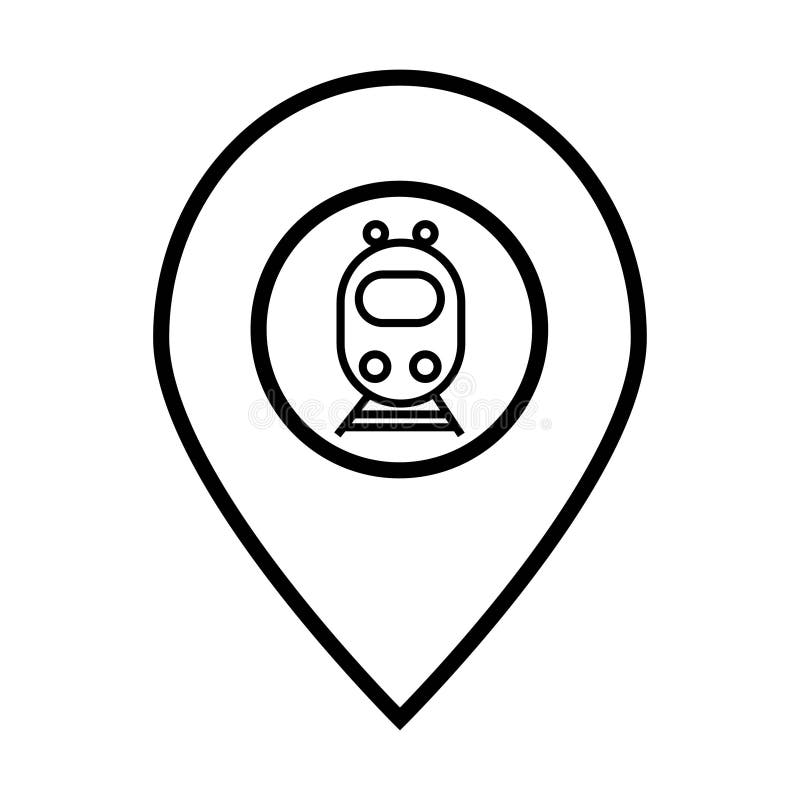Subway Metro Train in Gps Location Marker Pin Icon Vector Concept Stock ...