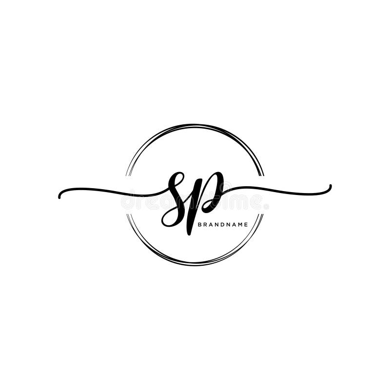 SP Initial Handwriting Logo with Circle Stock Vector - Illustration of ...