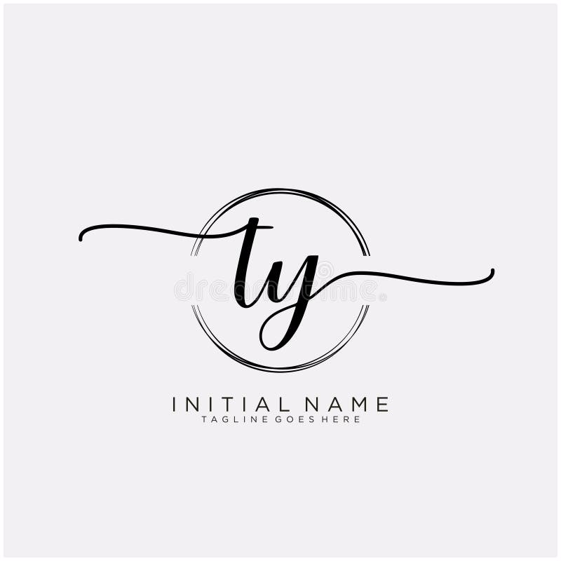 TY Initial Handwriting Logo with Circle Stock Vector - Illustration of ...