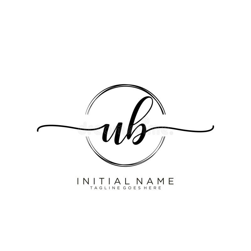 UB Initial Handwriting Logo with Circle Stock Illustration ...