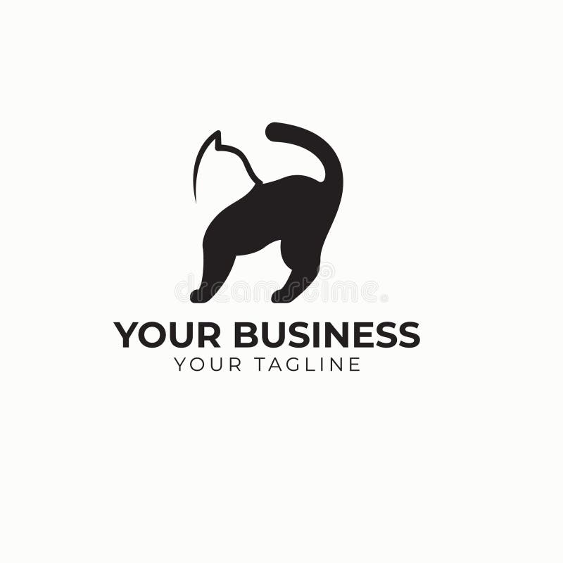 Minimalist Cat Vector Logo Template Stock Vector - Illustration of girl ...