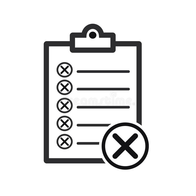 Checklist Document, Wrong Checklist Stock Vector - Illustration of ...