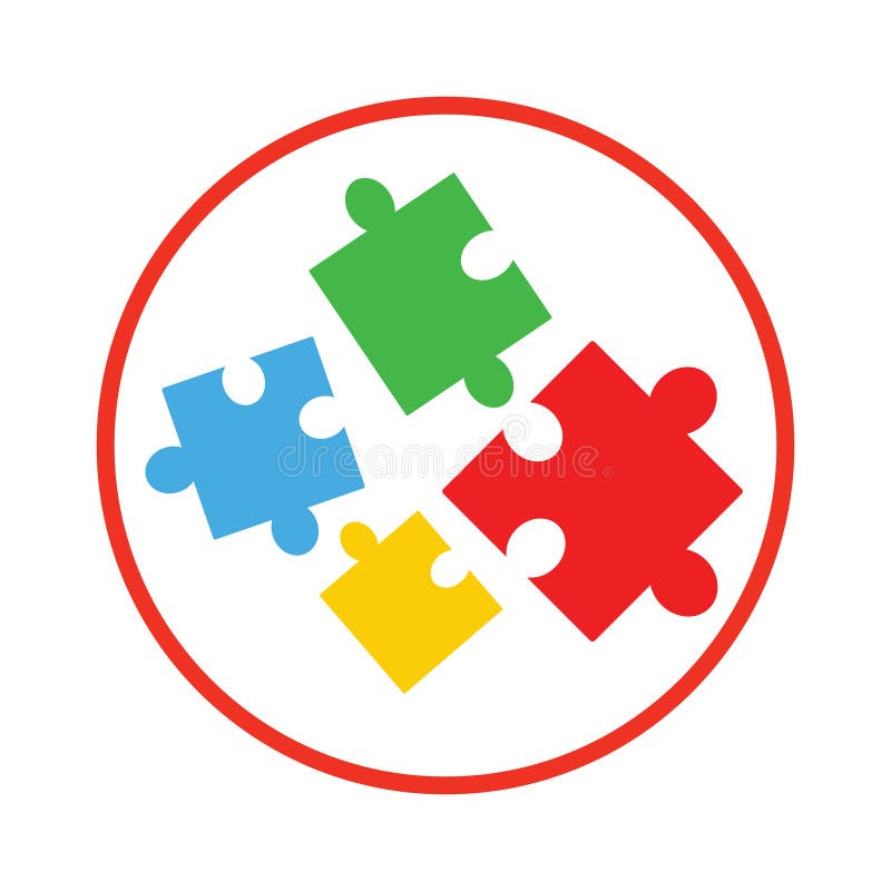 Jigsaw puzzle game symbol stock vector. Illustration of connection ...
