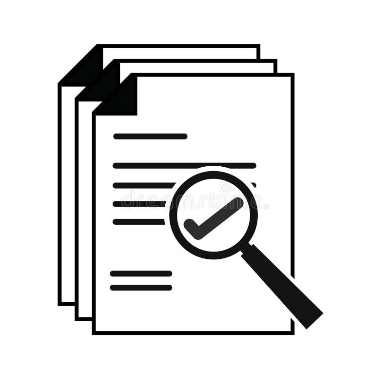 Checking documents icon stock vector. Illustration of concept - 177897740