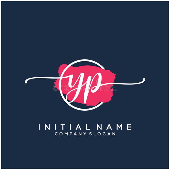 YP Initial Handwriting Logo Design with Brush Circle Stock Vector ...