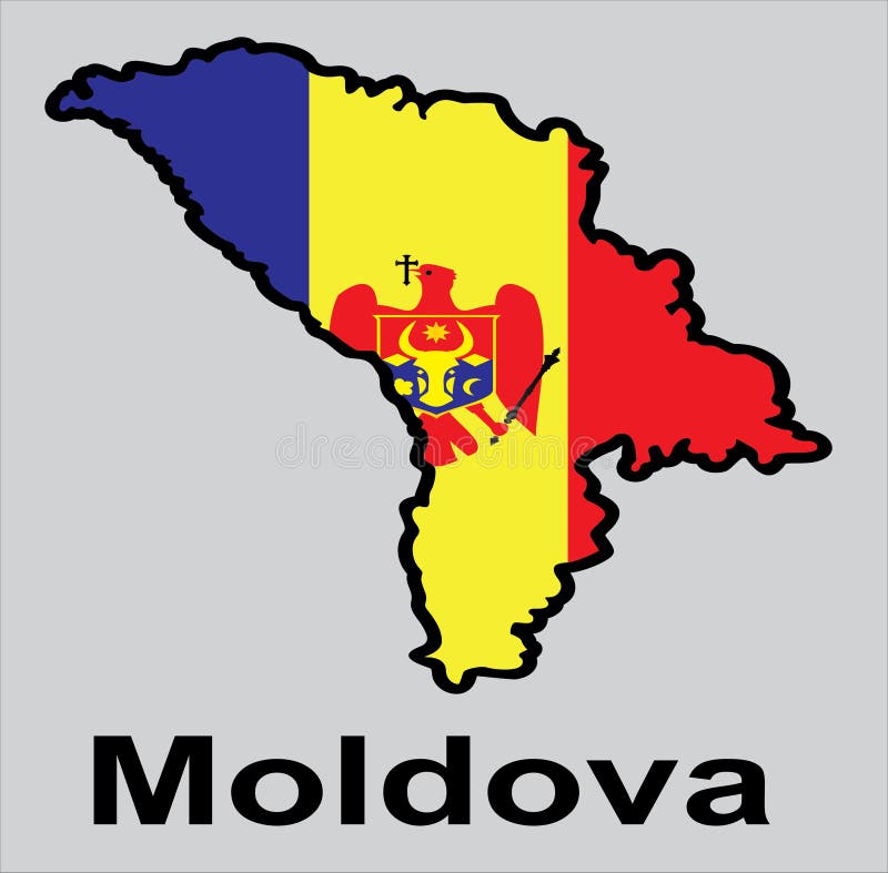 Moldova Map and Country Flag Icon Stock Vector - Illustration of flat ...