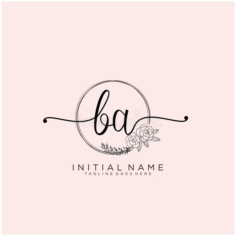 BA Letter Initial Beauty Monogram and Elegant Stock Vector ...