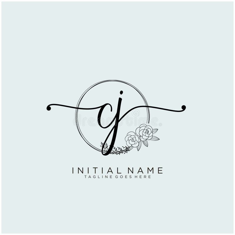 CJ Letter Initial Beauty Monogram and Elegant Stock Vector ...