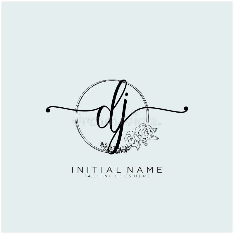 DJ Letter Initial Beauty Monogram and Elegant Stock Vector ...
