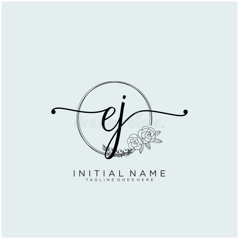 EJ Letter Initial Beauty Monogram and Elegant Stock Vector ...