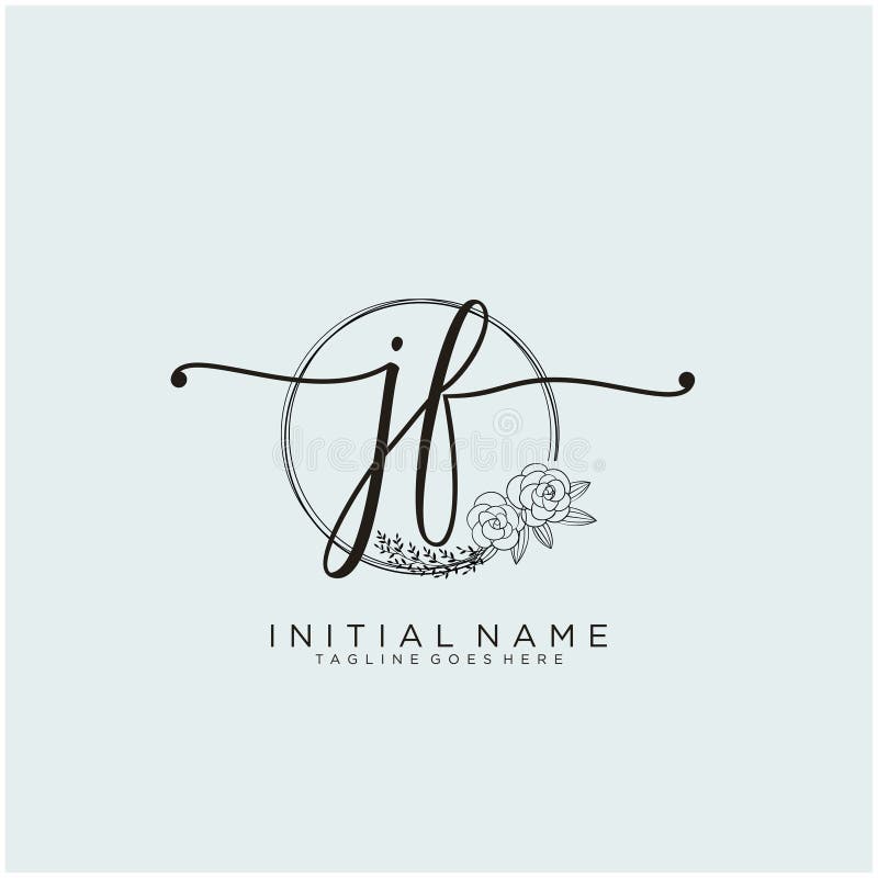 Initial JF Beauty Monogram and Elegant Logo Design Stock Vector ...