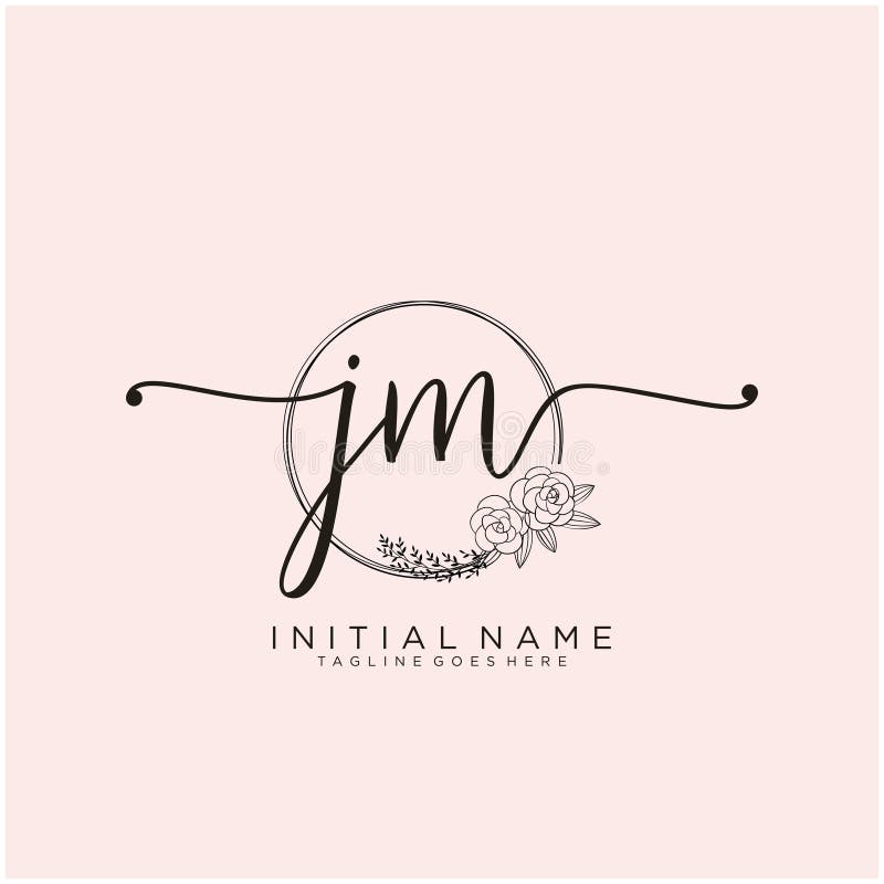 JM Letter Initial Beauty Monogram and Elegant Stock Vector ...
