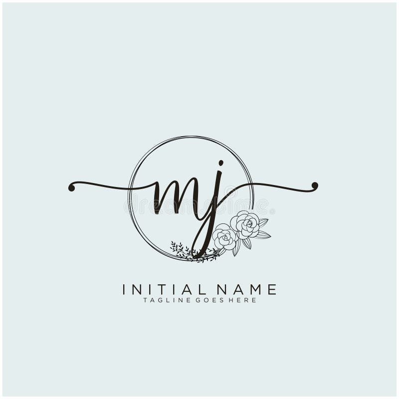 MJ Letter Initial Beauty Monogram and Elegant Stock Vector ...