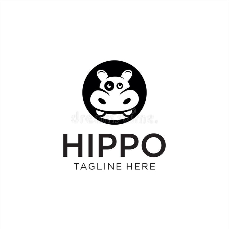 Hippo Logo Design Silhouette Vector Stock Illustration . Hippo Head ...