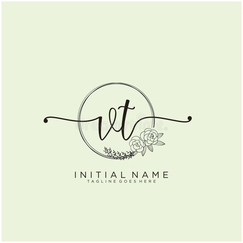 Initial VT Beauty Monogram and Elegant Logo Design Stock Vector ...