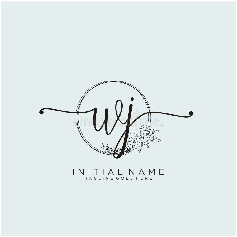 WJ Letter Initial Beauty Monogram and Elegant Stock Vector ...