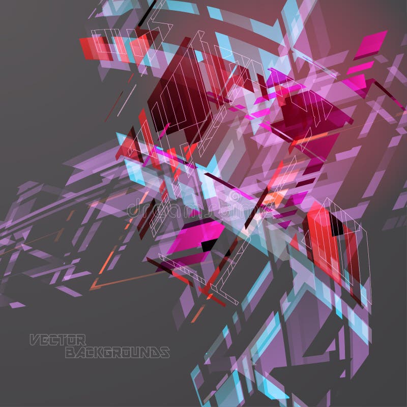 Abstract Geometry Shapes Colors Motion Concepts Stock Vector ...