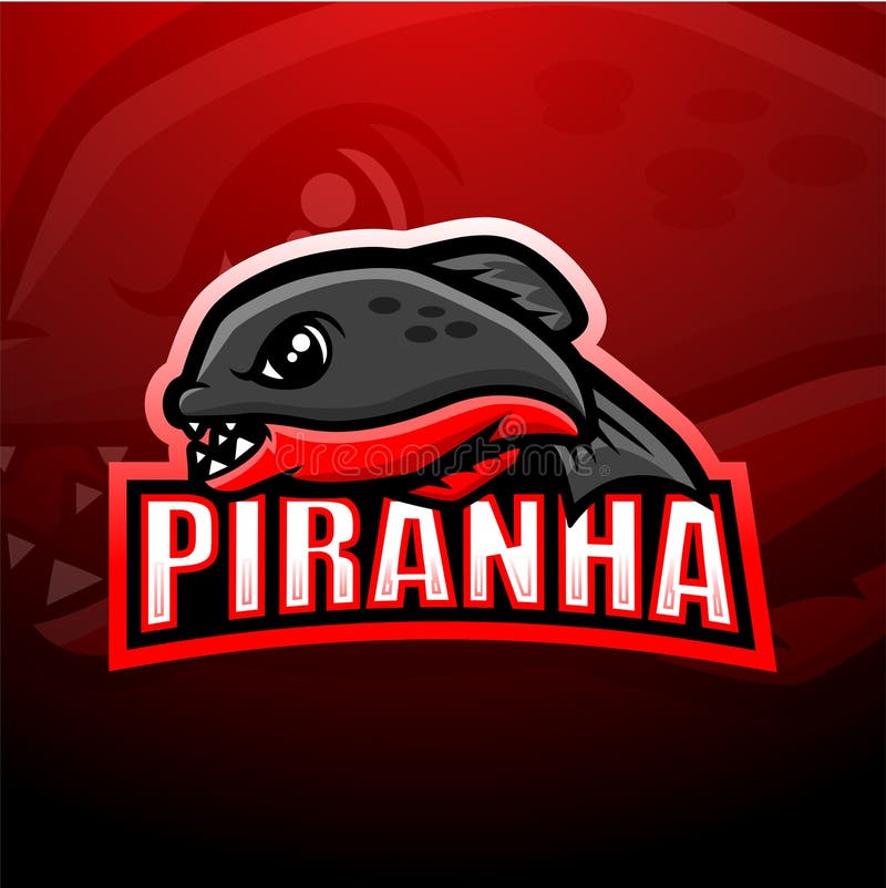 Piranha Mascot Esport Logo Design Stock Vector - Illustration of funny ...