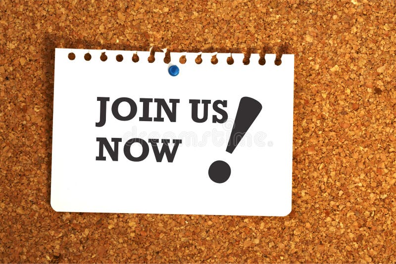 Join us now on paper stock image. Image of concept, contact - 178296987