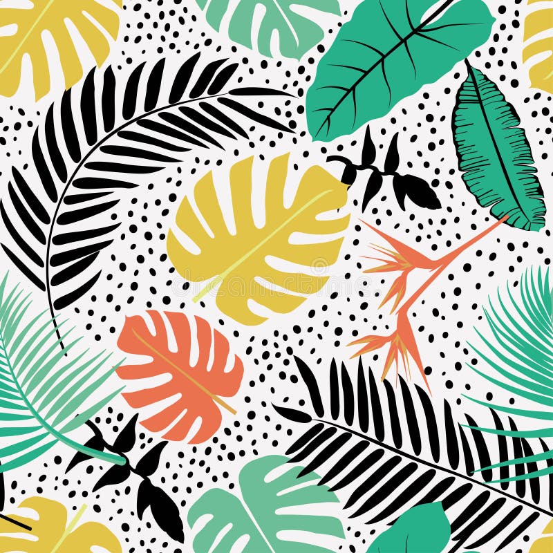 Seamless Tropical Pattern. Vector Design. Textile Print Stock Vector ...