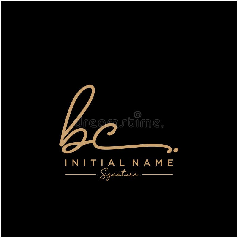 BC Initial Handwriting Signature Logo Template Vector. Stock ...