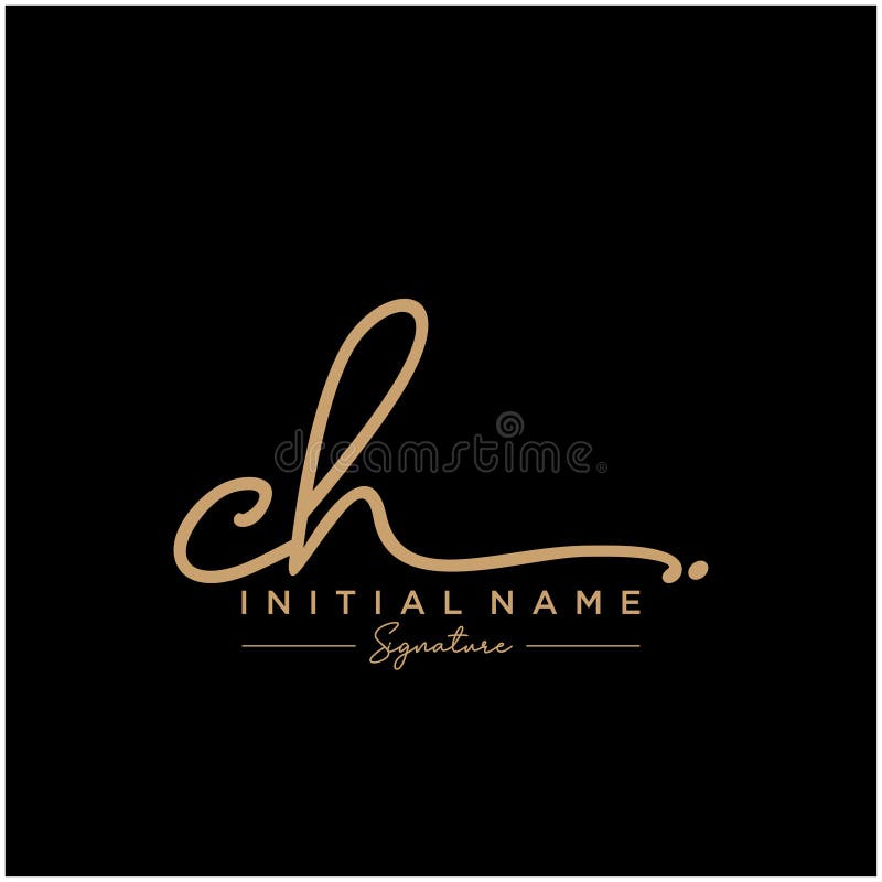 Letter CH Signature Logo Template Vector Stock Illustration ...