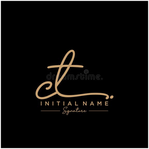 Letter CT Signature Logo Template Vector Stock Illustration ...