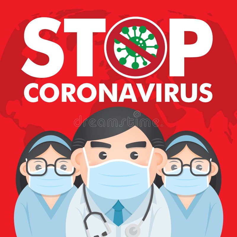 COVID-19 Prevention Promo Poster Design, with Doctor and Nurse Wearing ...