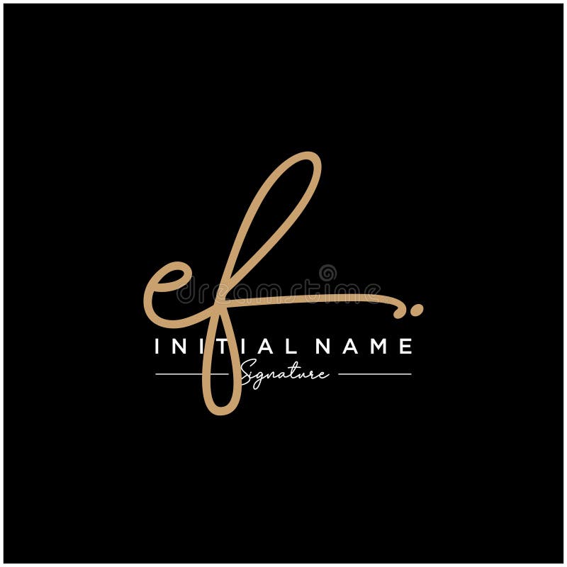 Letter EF Signature Logo Template Vector Stock Vector - Illustration of ...