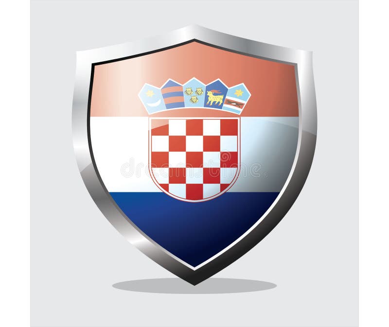 Croatian Country Flag Shield Icon Stock Vector - Illustration of ...