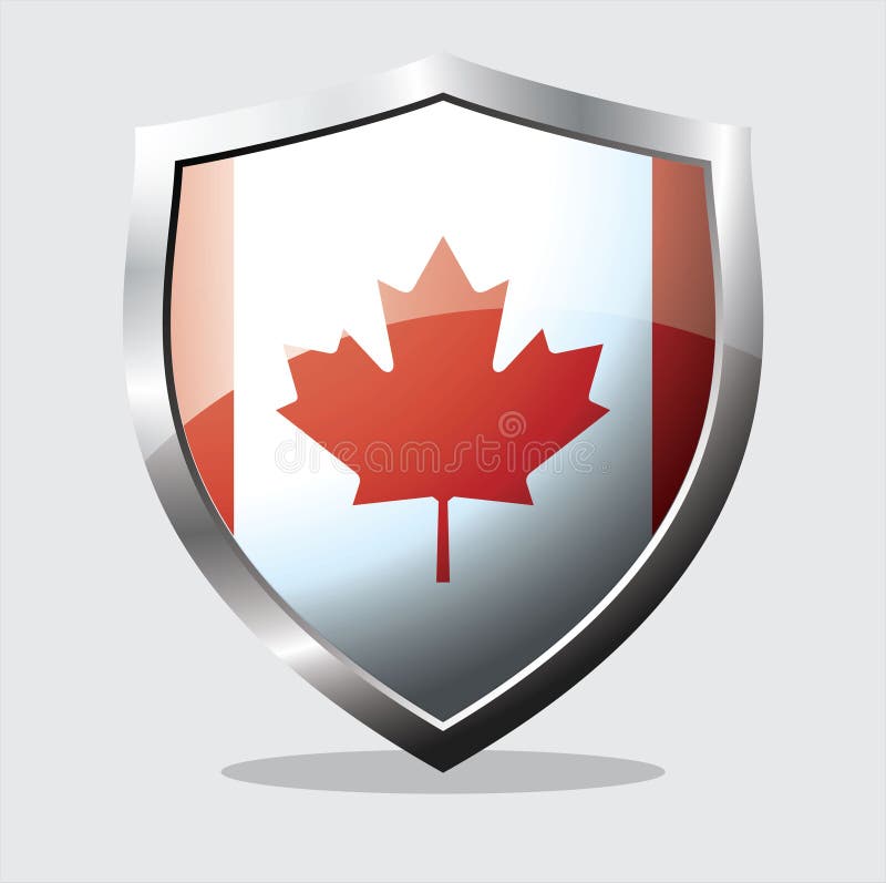 Canadian State Flag Shield Icon Stock Vector - Illustration of flag ...