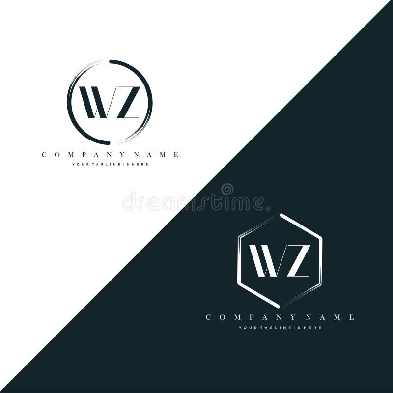 Letter WZ Initial Logo Vector with Colorful Stock Vector - Illustration ...