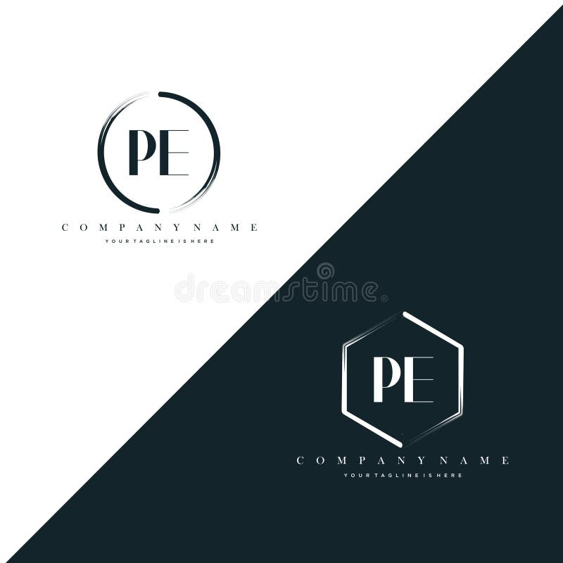 Letter PE Initial Logo Vector with Colorful Stock Vector - Illustration ...