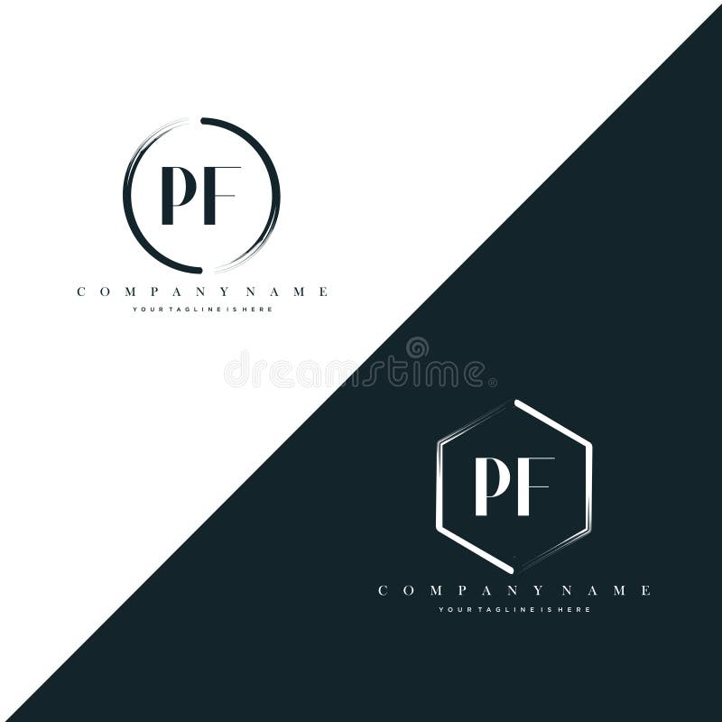 Letter PF Initial Logo Vector with Colorful Stock Vector - Illustration ...