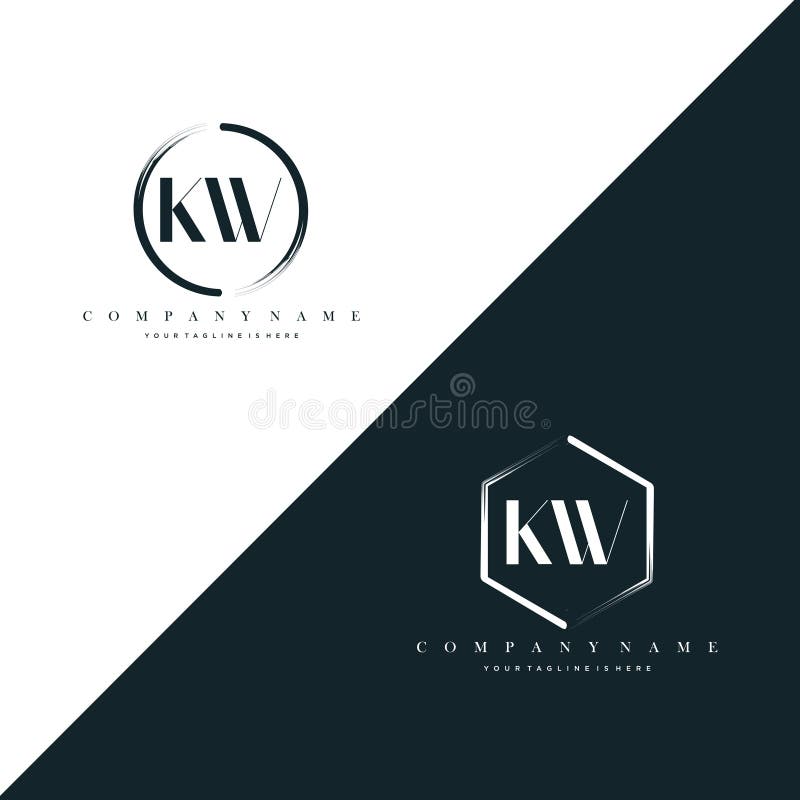 Letter KW Initial Logo Vector with Colorful Stock Vector - Illustration ...