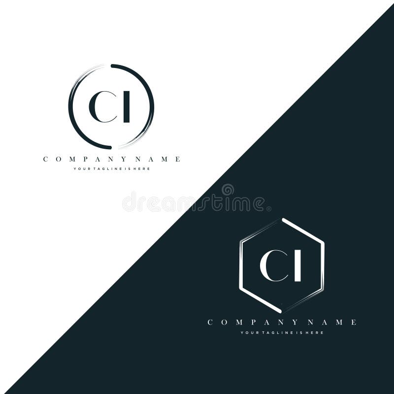 Letter CI Initial Logo Vector with Colorful Stock Vector - Illustration ...