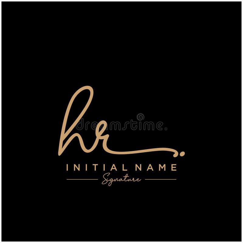 Letter HR Signature Logo Template Vector Stock Vector - Illustration of ...