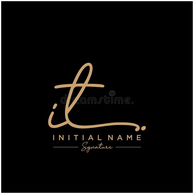 Letter it Signature Logo Template Vector Stock Vector - Illustration of ...
