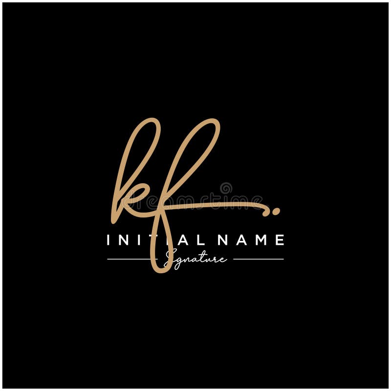 Letter KF Signature Logo Template Vector Stock Vector - Illustration of ...
