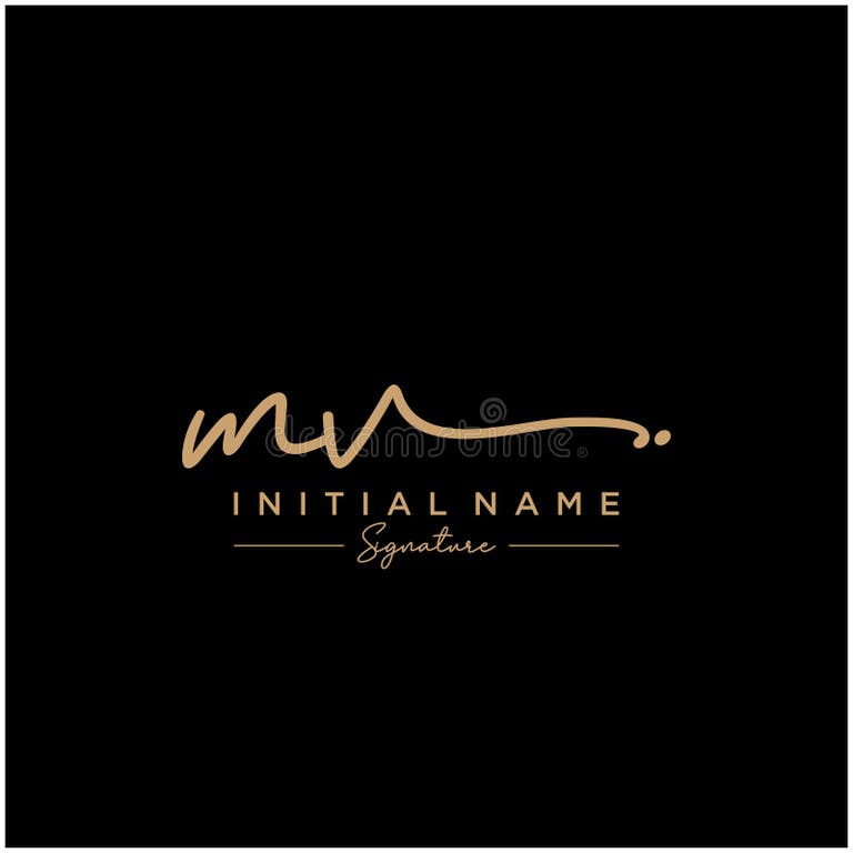 Letter MV Signature Logo Template Vector Stock Vector - Illustration of ...