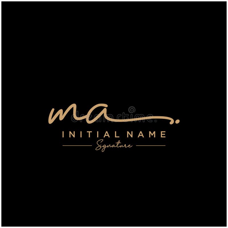 Letter MA Signature Logo Template Vector Stock Vector - Illustration of ...