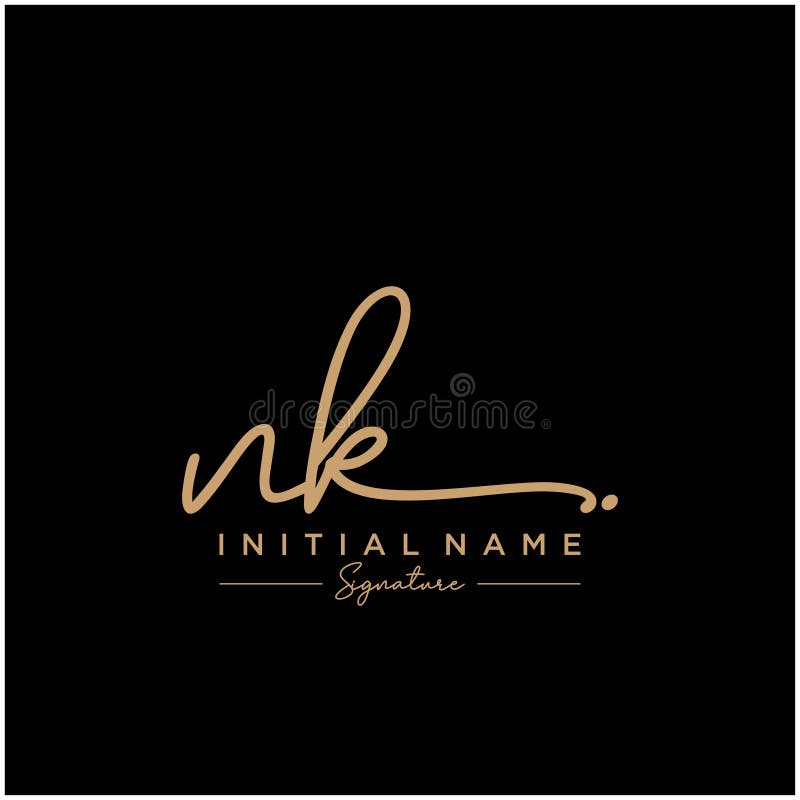 Letter NK Signature Logo Template Vector Stock Illustration ...