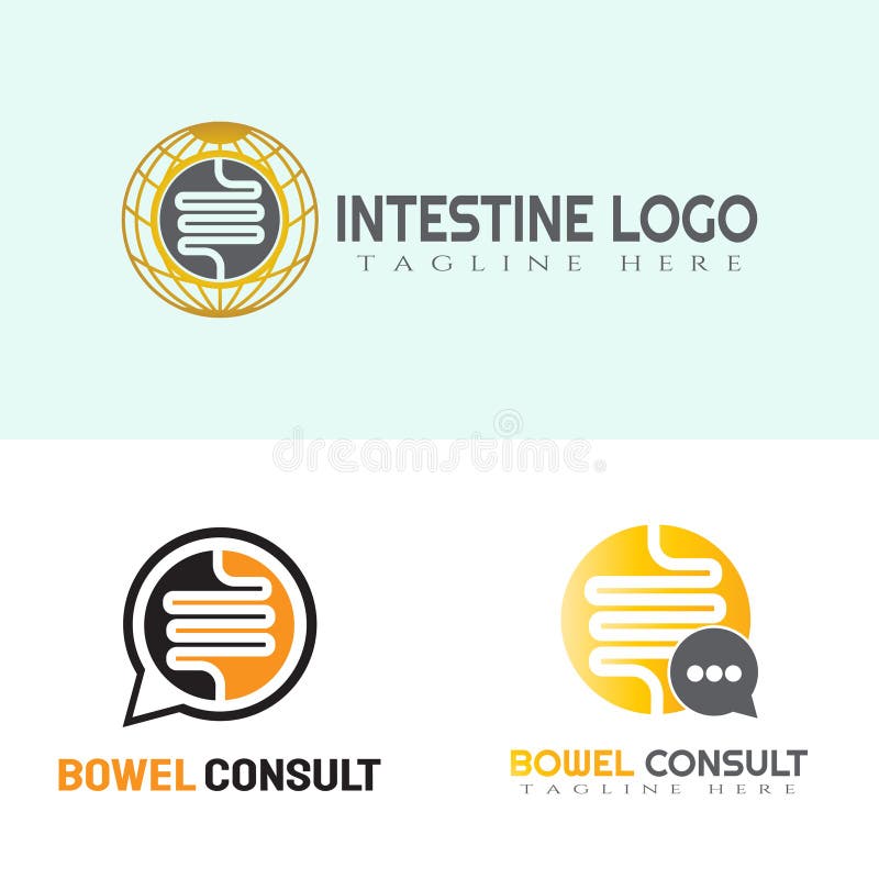 Human Intestinal Icon. Logo of the Large Intestine or Small Intestine ...