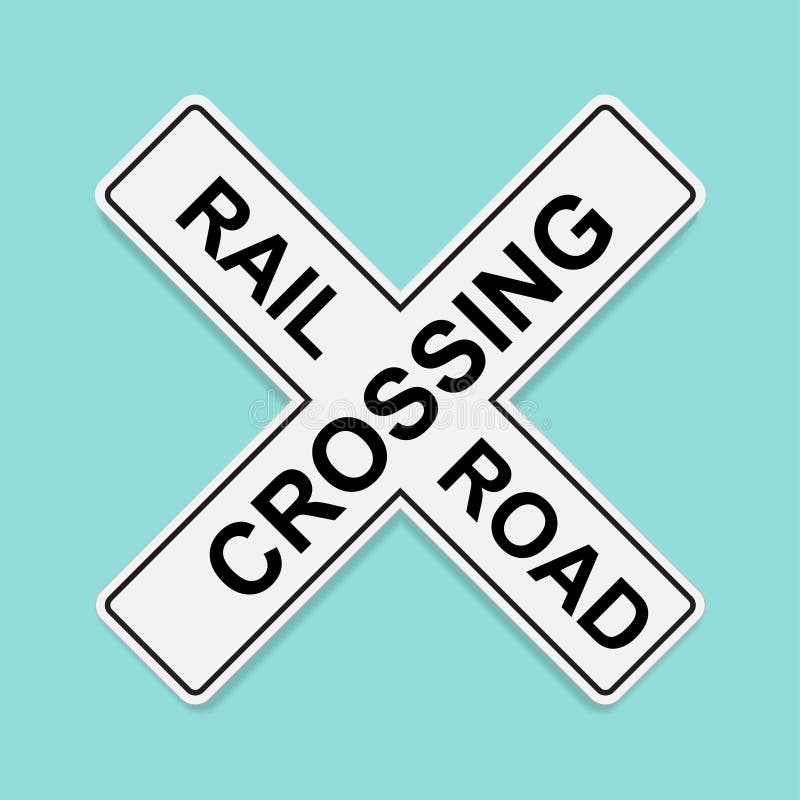 Railroad Traffic Sign Isolated on White Background Stock Illustration ...