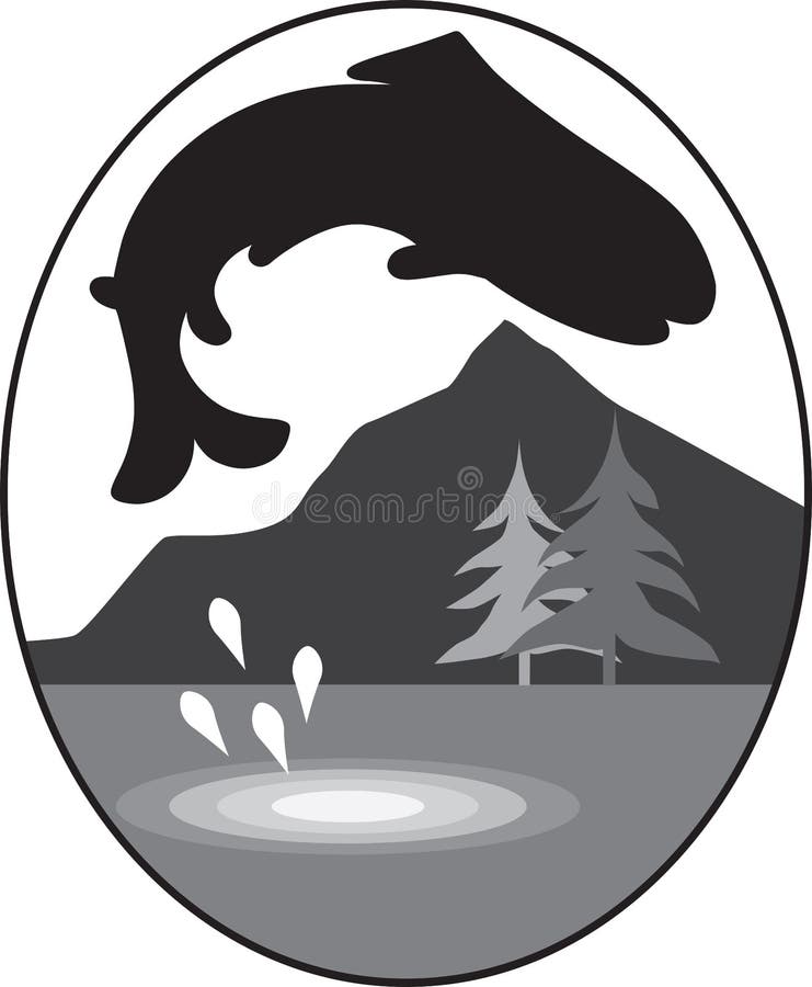 Fish Jumping Mountains Stock Illustrations – 140 Fish Jumping Mountains ...