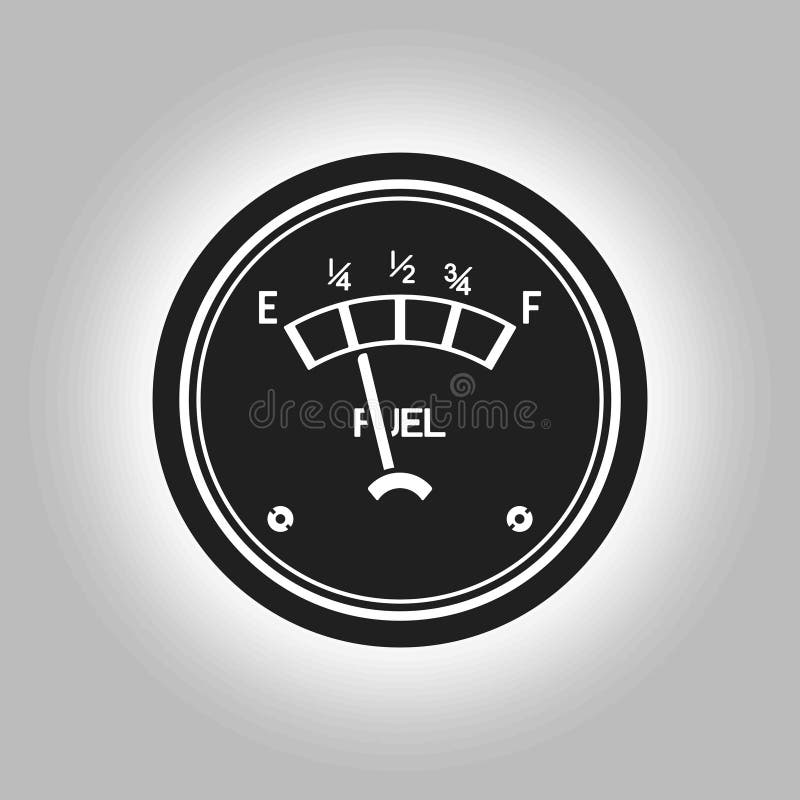 Fuel Gauge Low on White. Fuel Icon Vector Illustration Stock Vector ...