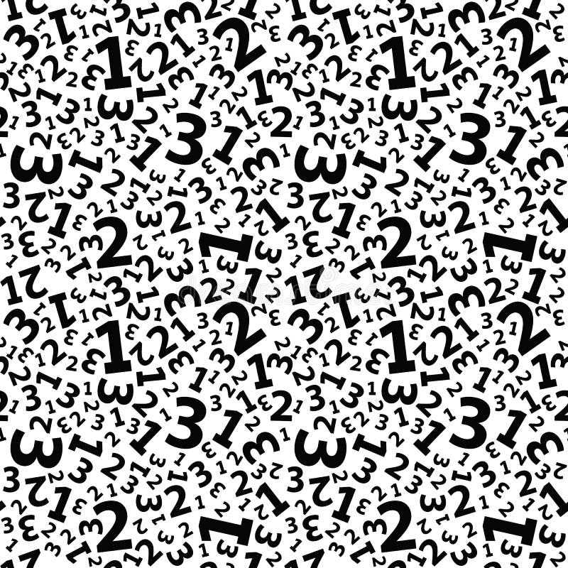 Black 123 Number Background Seamless Stock Vector - Illustration of ...