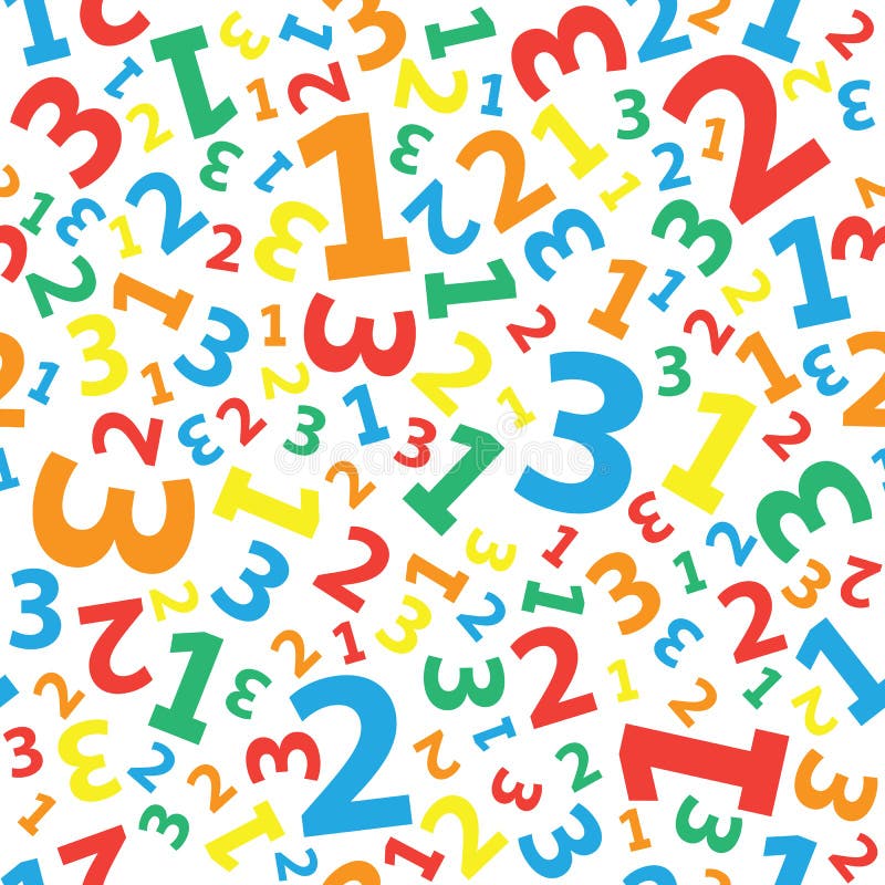 Multicolored 123 Number Background Seamless Set Stock Vector ...